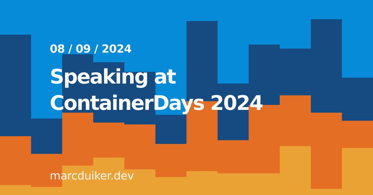 Speaking at ContainerDays 2024